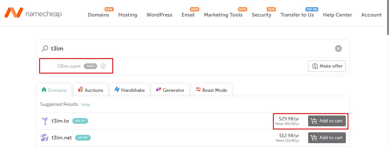 دليل شراء دومين من Namecheap: خطوات بسيطة لبناء موقعك الأول | تعلَّم | T3LM